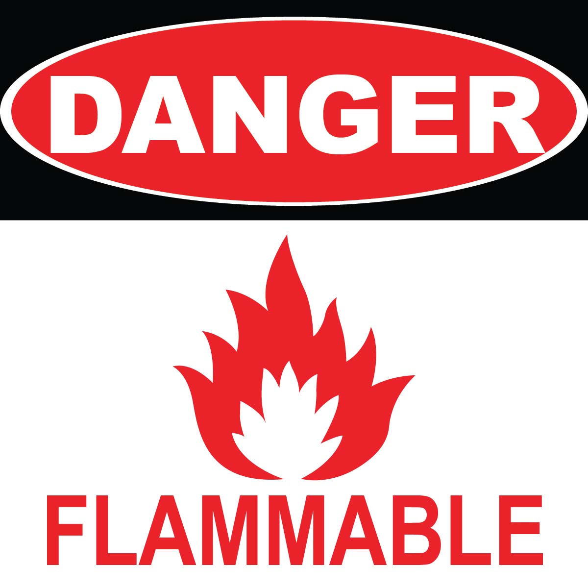 Danger Flammable Sign – 8″ x 8″ – Pop49