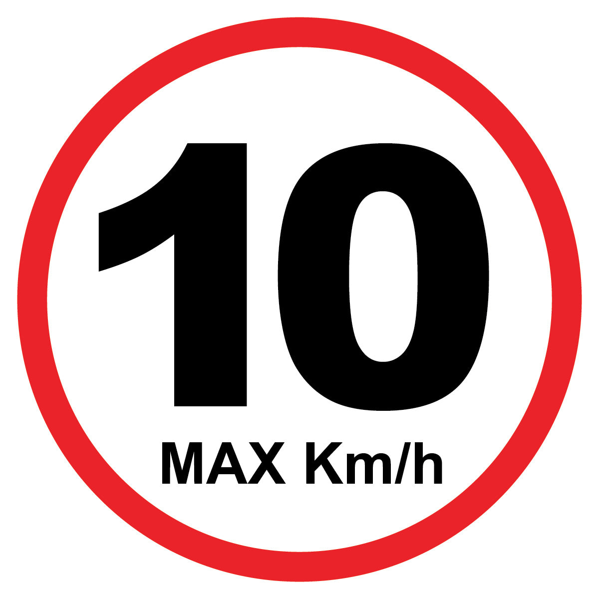 Max Speed 10KM/H Sign - 8" x 8" | Pop49